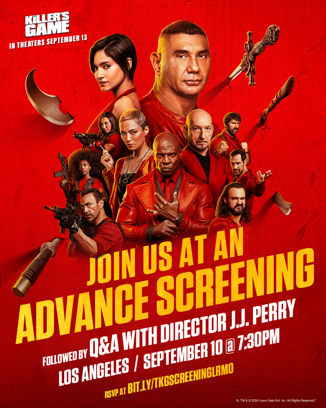 Exclusive Advanced Screening Of The Killer’s Game In Los Angeles